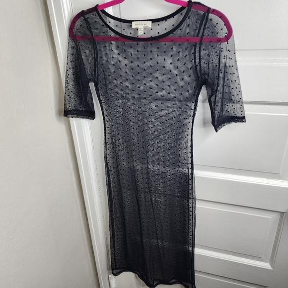 Monteau | Dresses | Monteau Los Angeles Black Sheer Dress Small ...